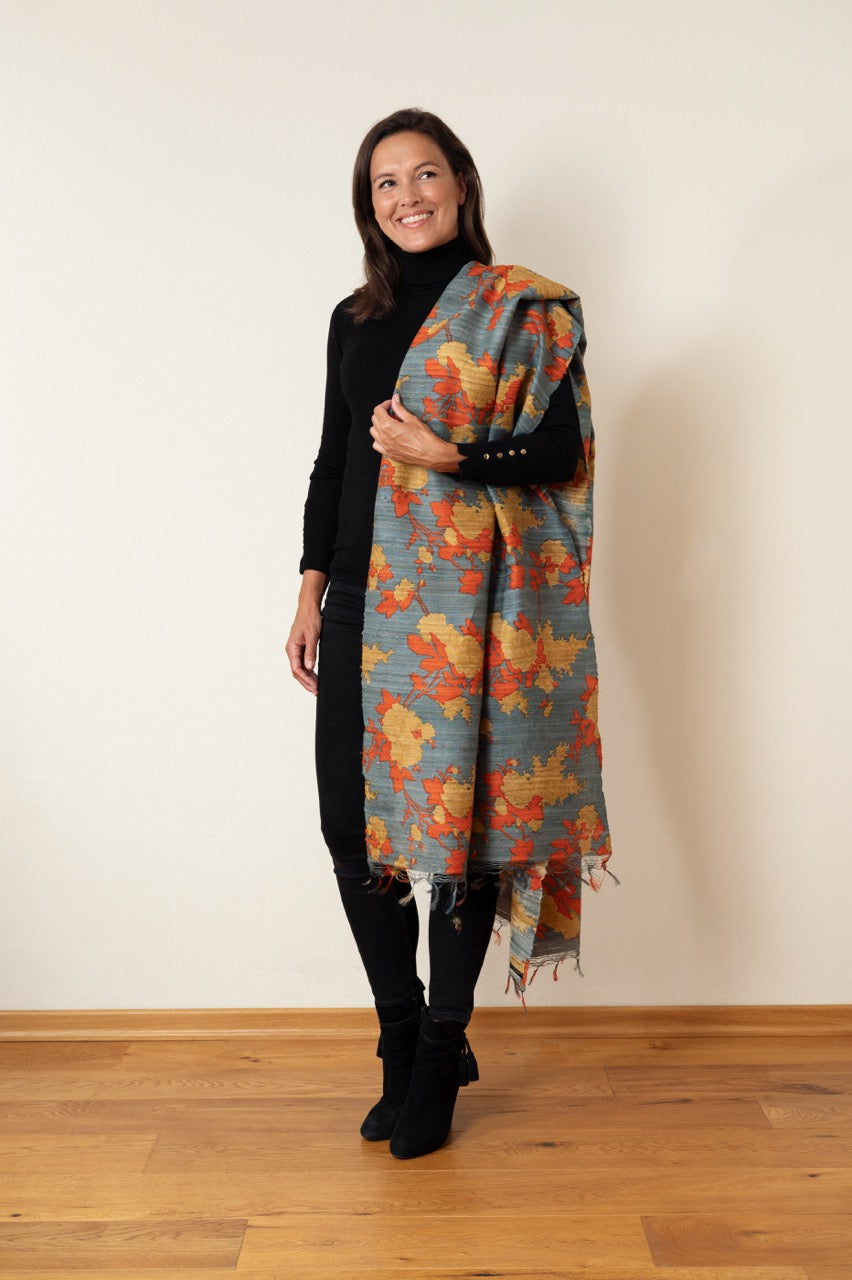 Daffodil Peace Silk scarf – Aeshaane by Neesha Amrish